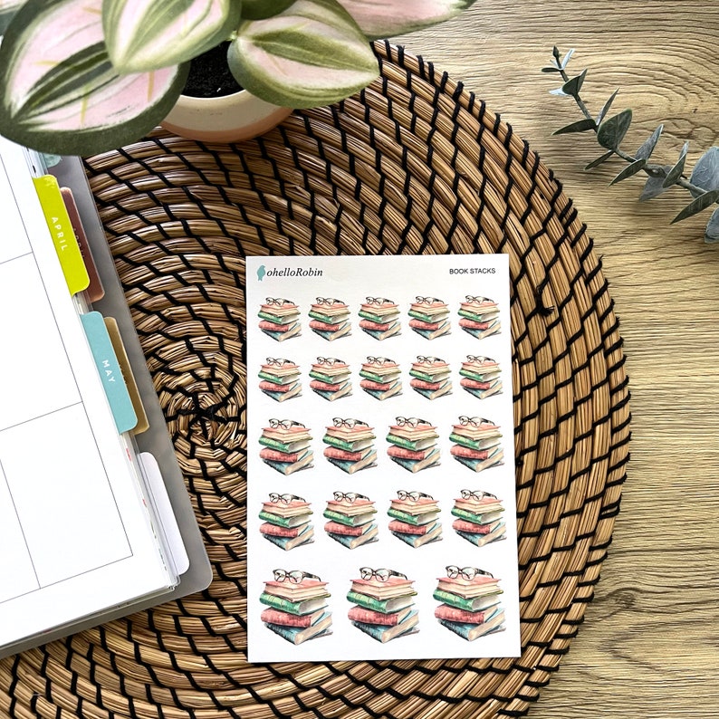 BOOK STACKS Sticker Sheet | Bookish Collection | Planner Stickers ...
