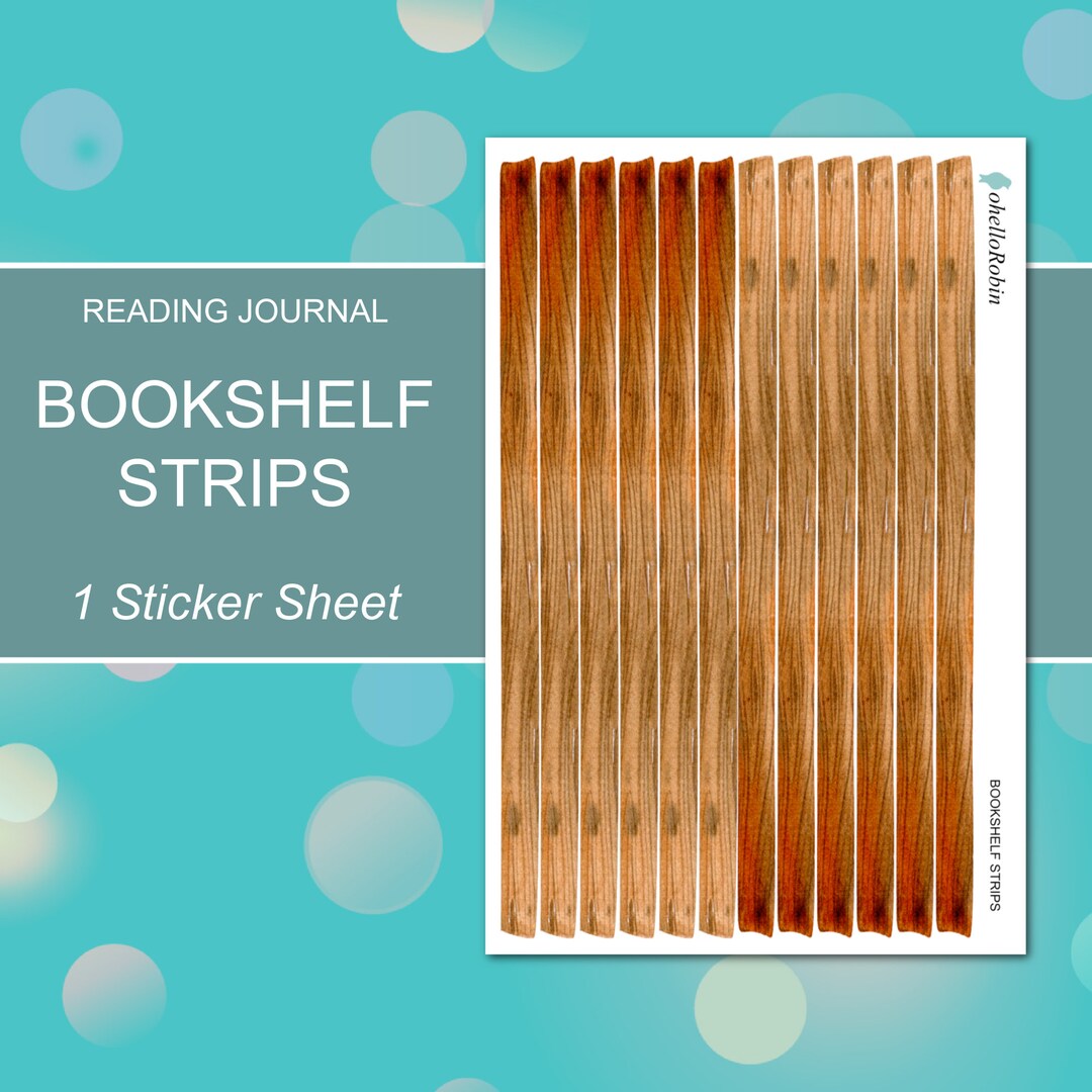 BOOKSHELF WASHI Sticker Sheet | Reading Journal Collection | Planner ...
