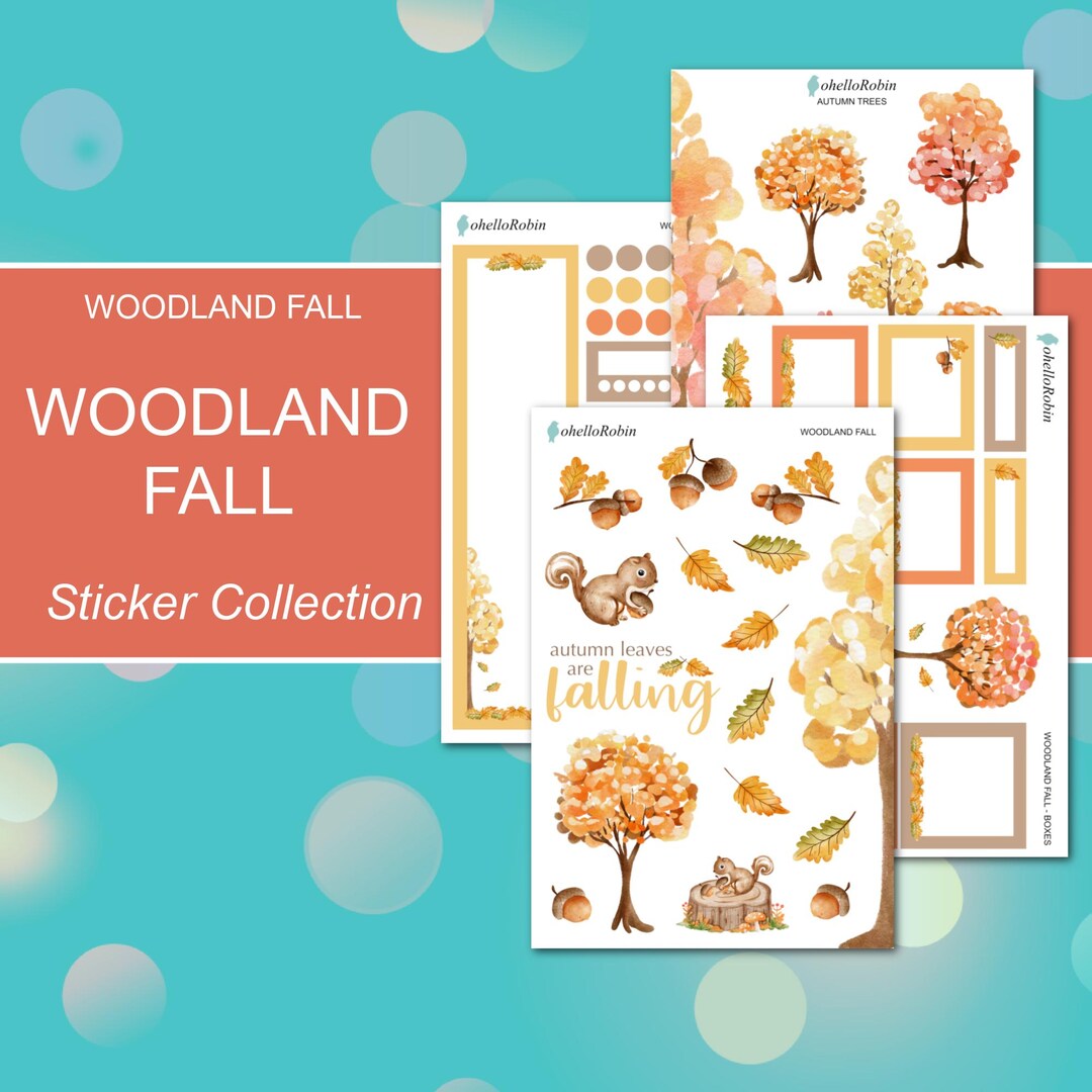 WOODLAND FALL Sticker Sheets | Woodland Fall Collection | Planner ...