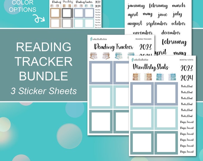 READING TRACKER BUNDLE Sticker Sheets Reading Journal Collection ...
