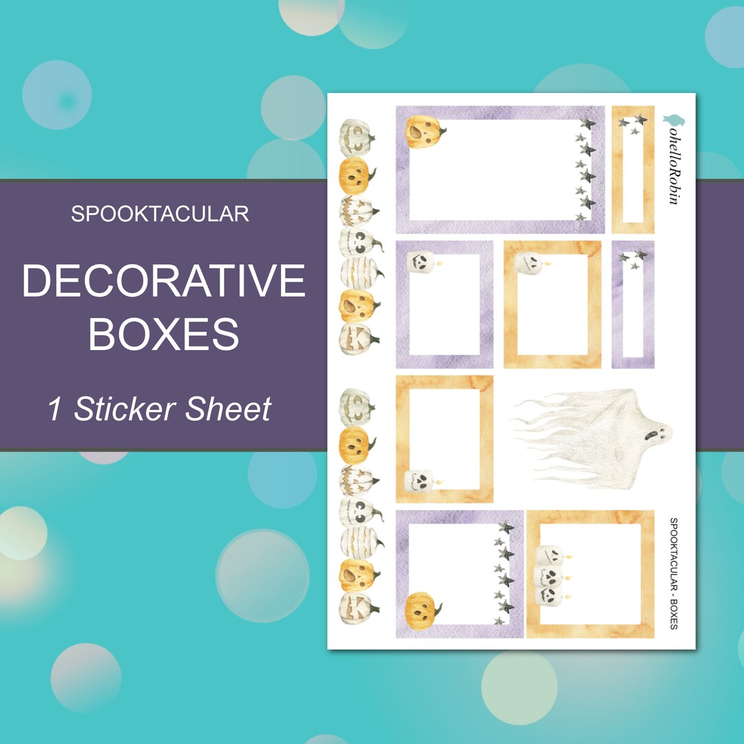 SPOOKTACULAR DECORATIVE Boxes Sticker Sheet Cozy Halloween Collection ...