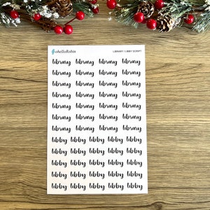 LIBRARY + LIBBY SCRIPT Sticker Sheet | Bookish Collection | Book ...