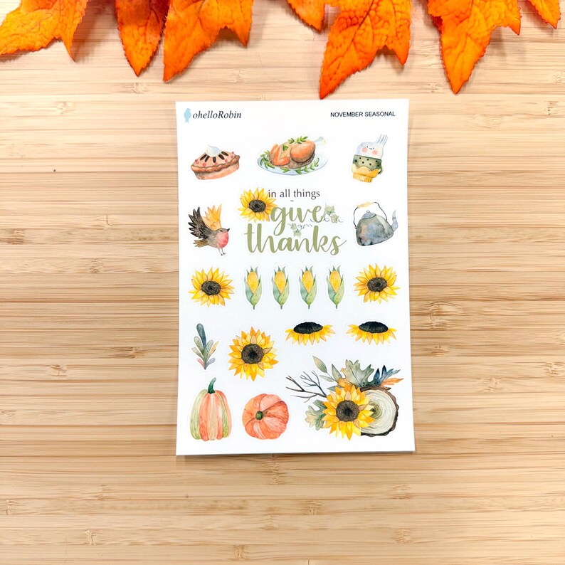 NOVEMBER SEASONAL Sticker Sheets | Seasonal Collection | Planner ...