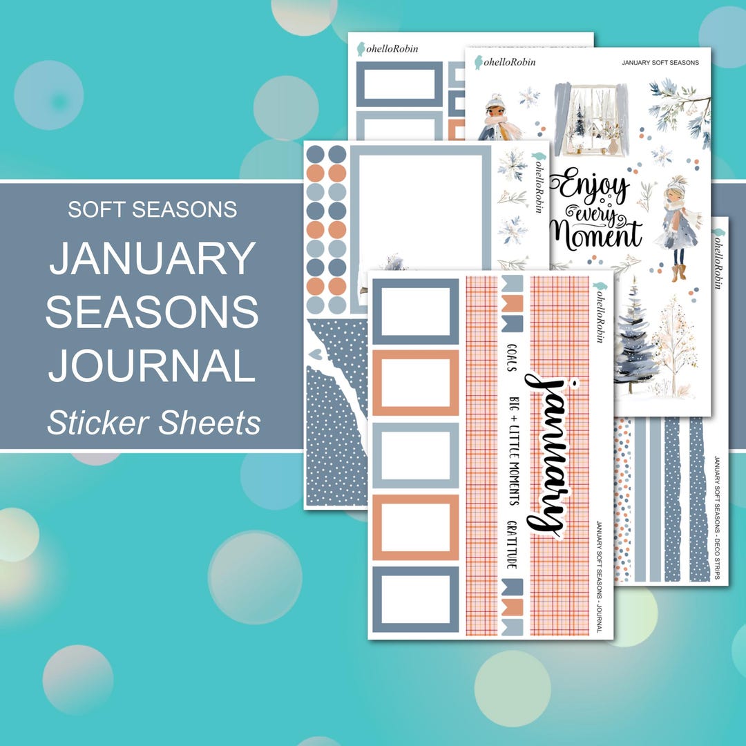 JANUARY SEASONS JOURNAL Sticker Sheets | Soft Seasons Collection ...
