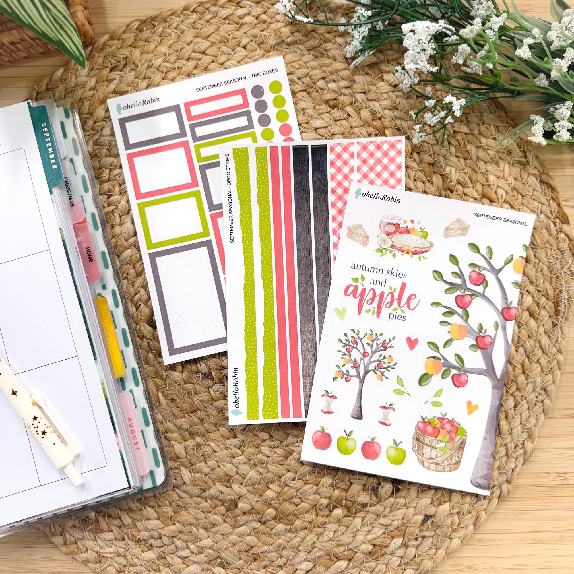 SEPTEMBER SEASONAL MONTHLY Sticker Sheets | Seasonal Collection ...