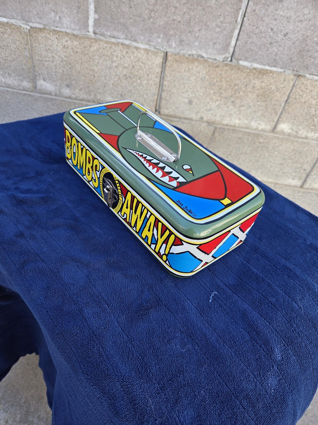 Hand Painted Vintage Metal Toolbox Art Box Tattoo WWII Nose Art Flying ...