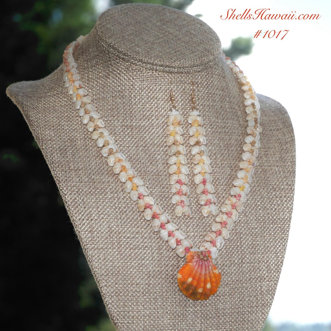 20 Matching Set Necklace & Earrings Momi, Burgundy and Orange Sunrise ...