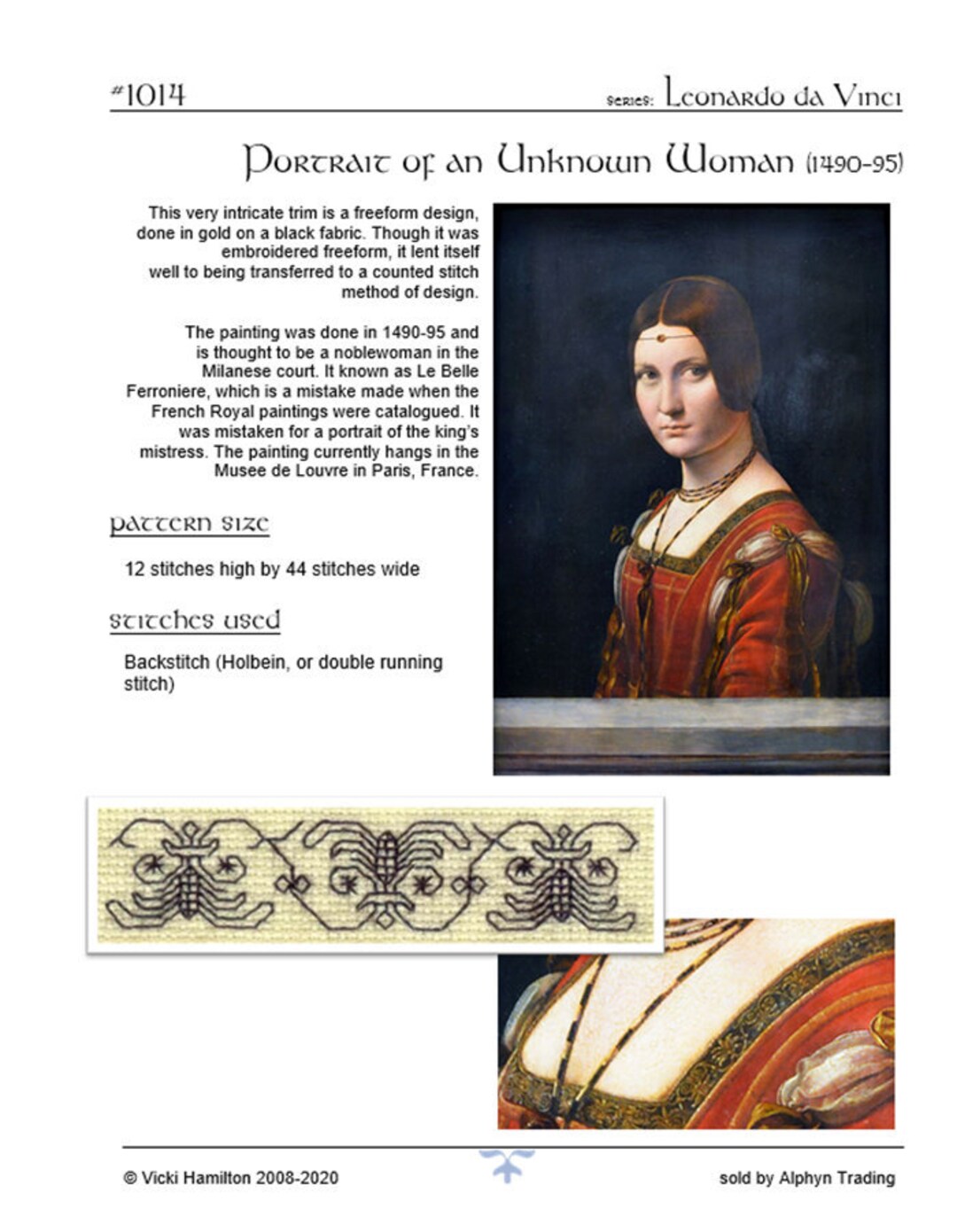 Da Vinci Series: Embroidery Patterns 1014 - Etsy