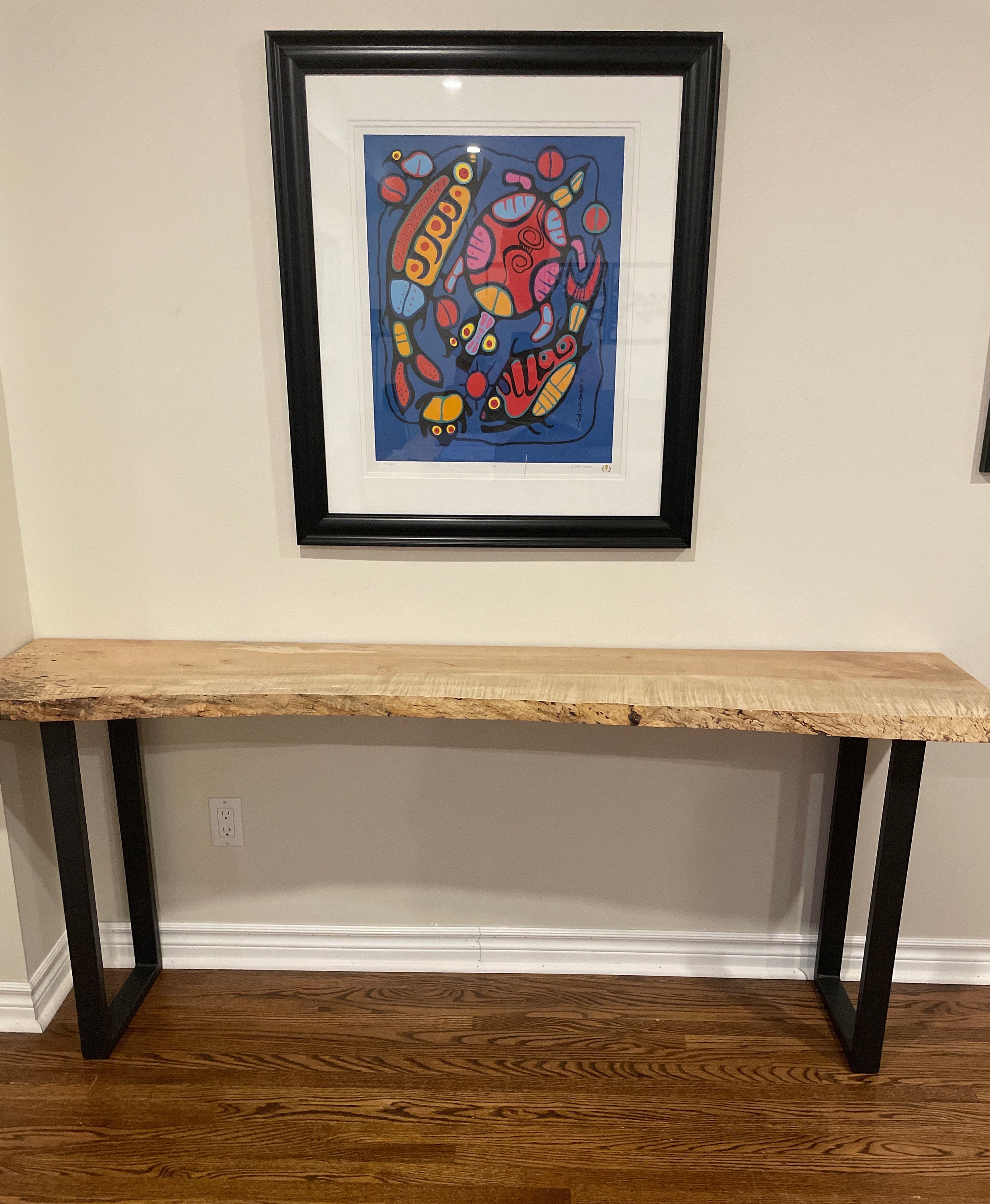 Modern Maple Console Table. Handmade Narrow Entryway Table. - Etsy