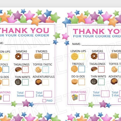 LBB Girl Scout Cookie Order Thank You Printable Little Brownie - Etsy