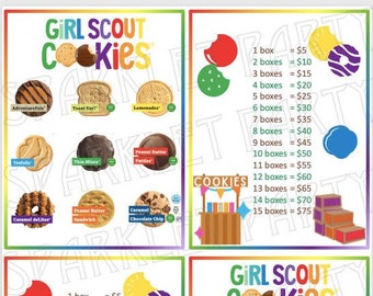 ABC Girl Scout Cookie Booth Menu Price Sheet Printable ABC - Etsy