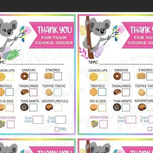 LBB Girl Scout Cookie Order Thank You Printable Little Brownie - Etsy