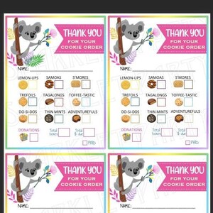 LBB Girl Scout Cookie Order Thank You Printable Little Brownie - Etsy