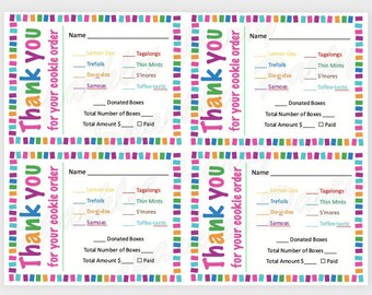 LBB Girl Scout Cookie Order Form Thank You Printable Little | Etsy