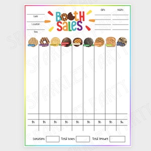 ABC Girl Scout Cookie Booth Tally Count Sheet Printable Smart Baker ...