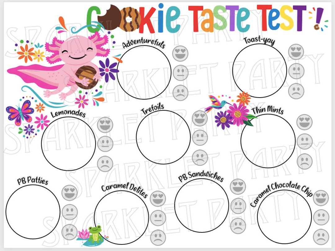 ABC Girl Scout Cookie Tasting Taste Test Testing Mat Sheet - Etsy
