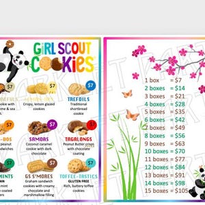 LBB 7 Girl Scout Cookie Booth Lanyard Mini Menu Sheet Printable Little ...