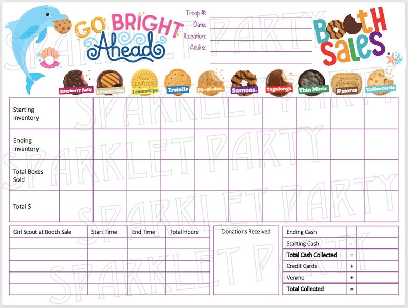 LBB Girl Scout Cookies Booth Tally Count Sheet Printable - Etsy