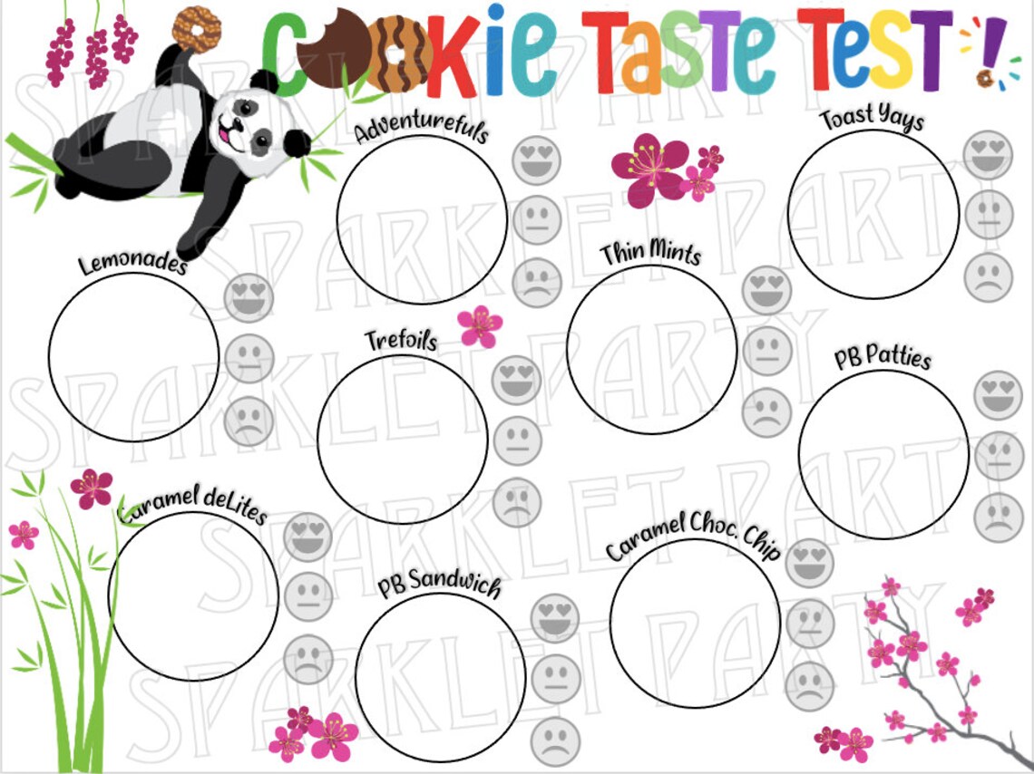 LBB Girl Scout Cookie Tasting Taste Test Testing Mat Sheet Printable ...