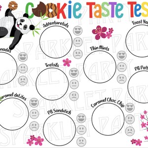 LBB Girl Scout Cookie Tasting Taste Test Testing Mat Sheet Printable ...