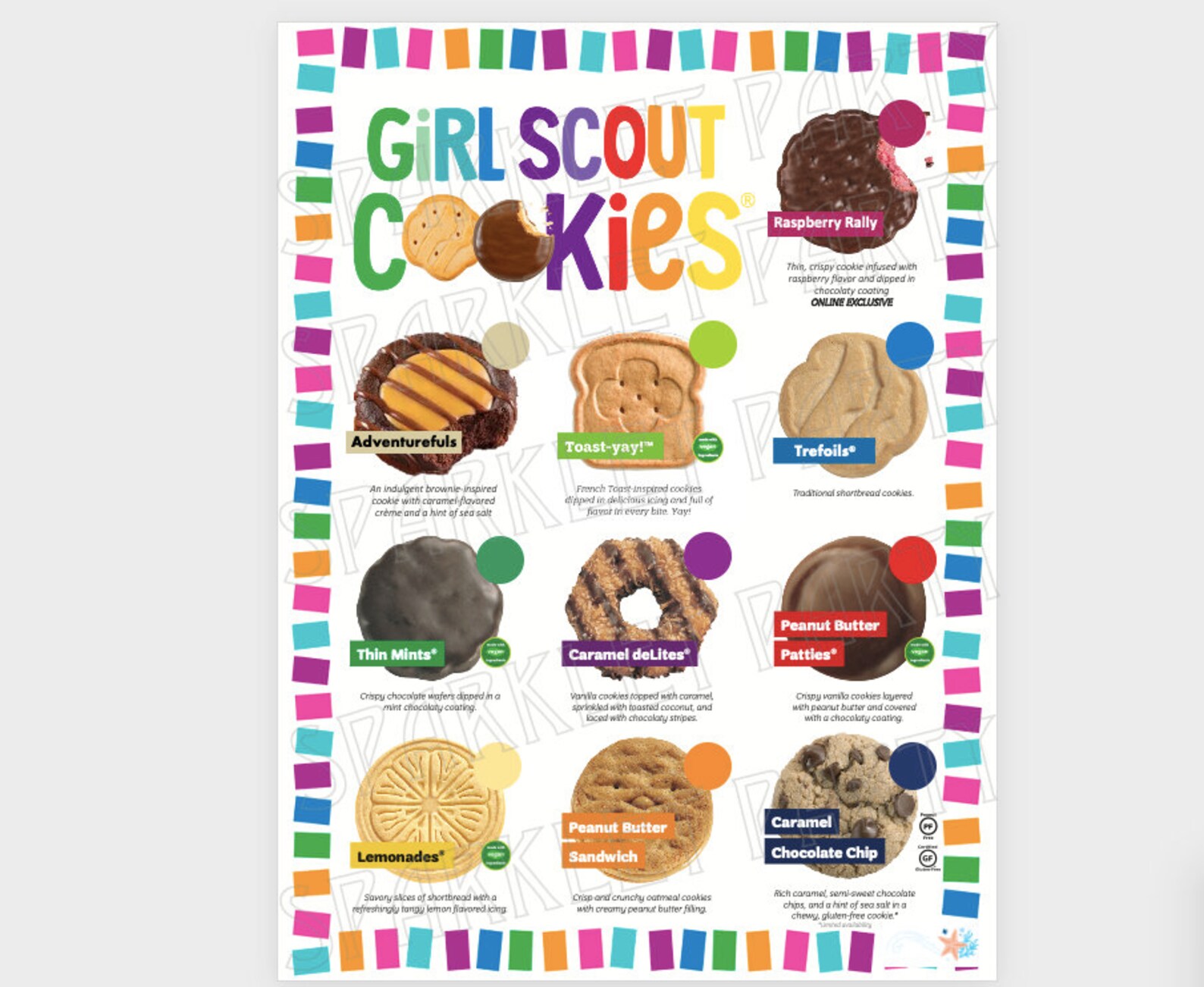 ABC Girl Scout Cookie Booth Menu Price Sheet Printable ABC - Etsy