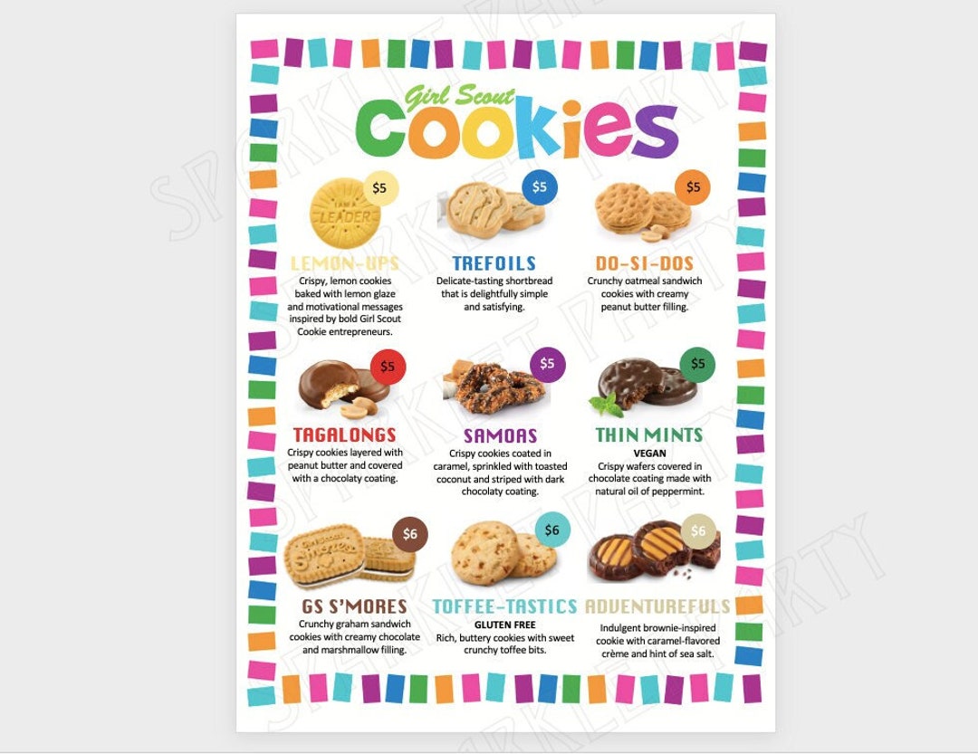 LBB Girl Scout Cookie Booth Menu Price Sheet Printable Little - Etsy ...