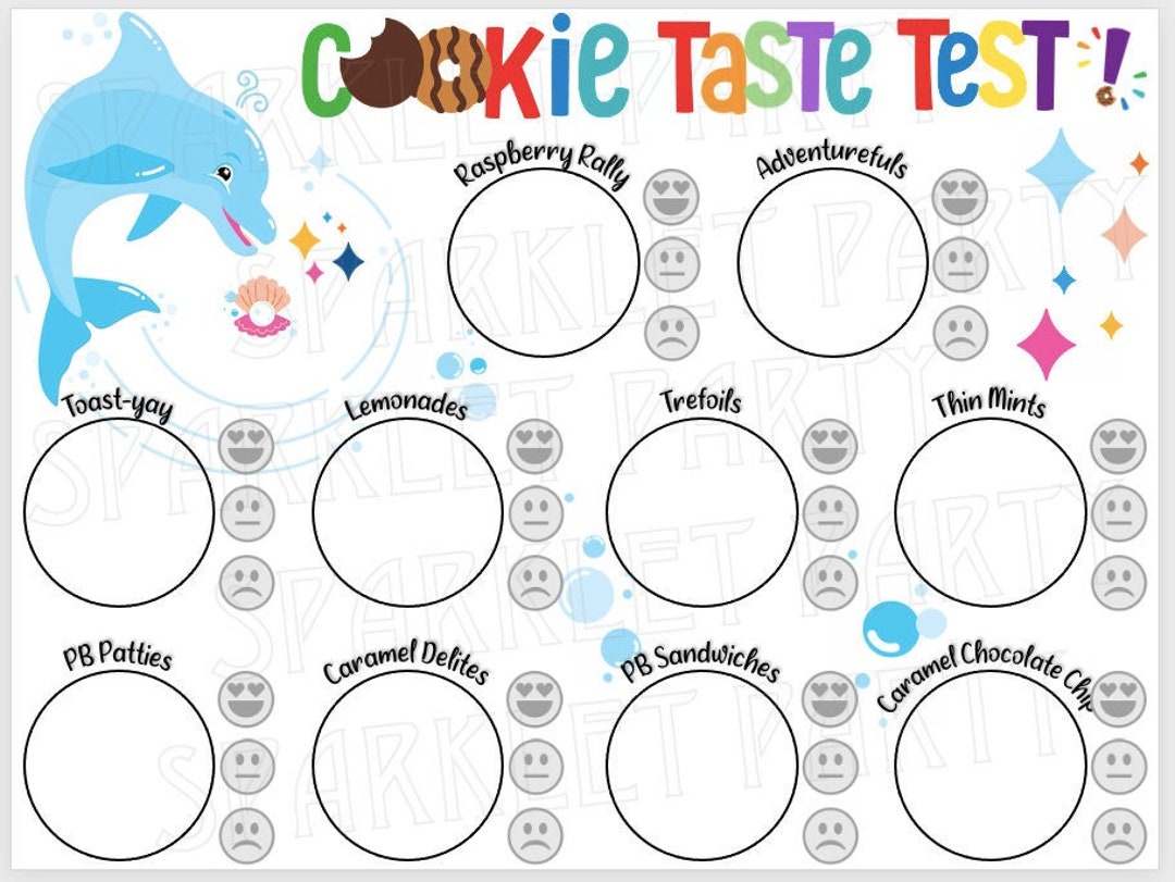 ABC Girl Scout Cookie Tasting Taste Test Testing Mat Sheet - Etsy