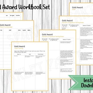 Girl Scout Gold Award Senior Ambassador Notebook Planner Worksheets ...