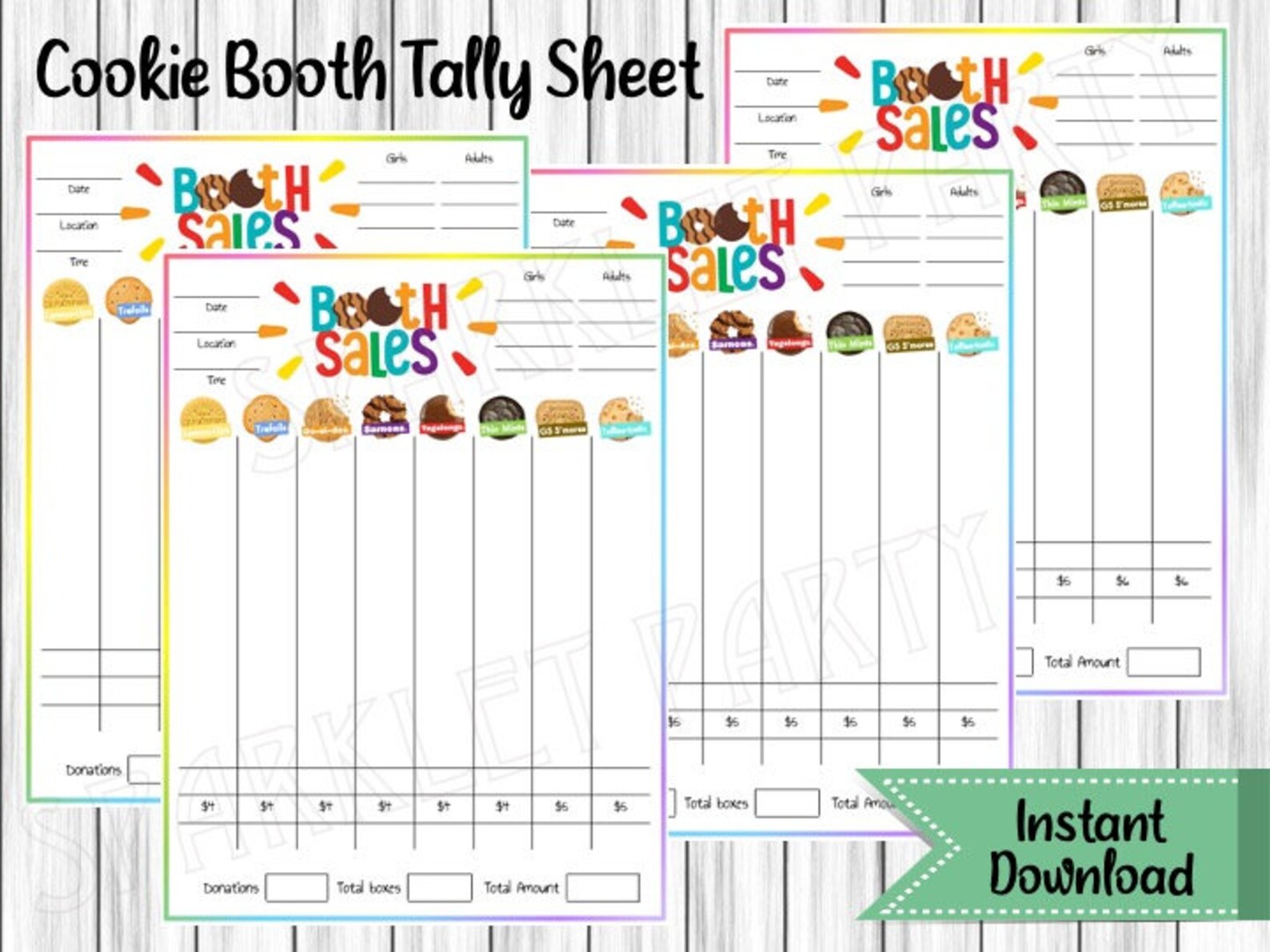 LBB Girl Scout Cookie Booth Tally Count Sheet Printable Little | Etsy