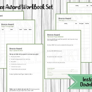 Girl Scout Junior Bronze Award Notebook Planner Worksheets Tool Kit ...