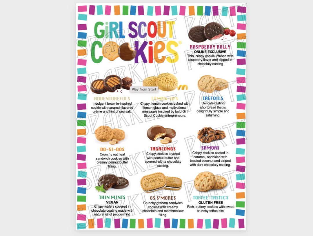 LBB Girl Scout Cookie Booth Menu Printable Little Brownie - Etsy