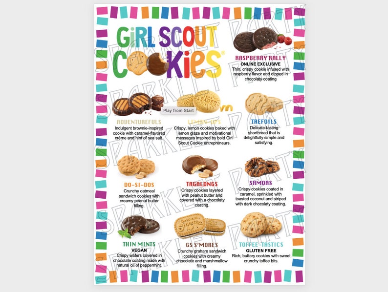 LBB Girl Scout Cookie Booth Menu Printable Little Brownie - Etsy