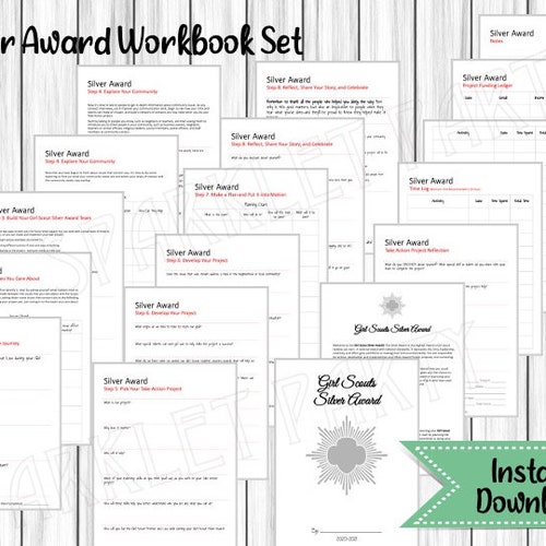 Girl Scout Junior Bronze Award Notebook Planner Worksheets - Etsy