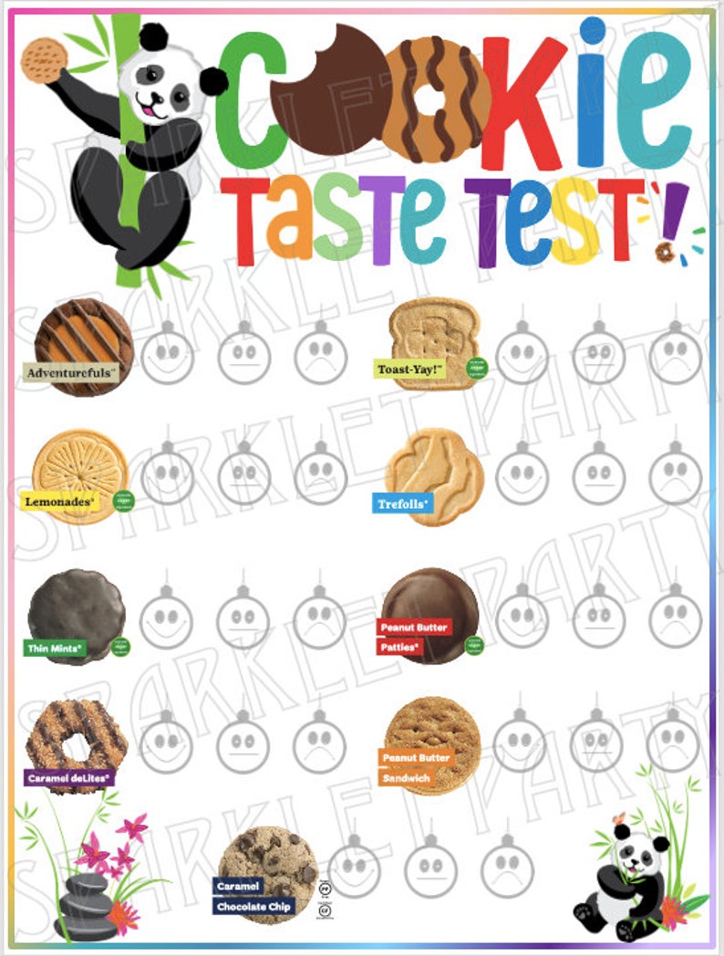ABC Girl Scout Cookie Tasting Taste Test Testing Mat Sheet Printable ...