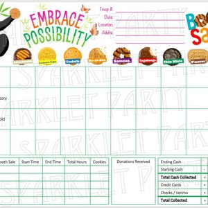 LBB Girl Scout Cookies Booth Tally Count Sheet Printable Little Brownie ...