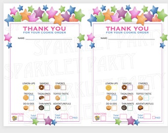 LBB Girl Scout Cookie Order Form Thank You Printable Little | Etsy