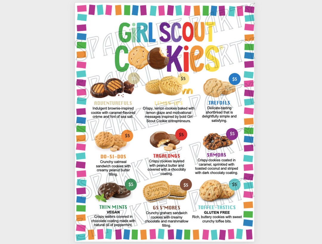 LBB Girl Scout Cookie Booth Menu Price Sheet Printable Little Brownie ...