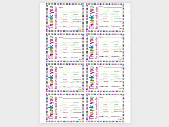 Girl Scout Cookie Thank You Stickers Girl Scout Thank You Stickers