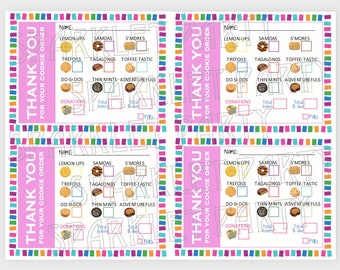 LBB Girl Scout Cookie Order Form Thank You Printable Little | Etsy