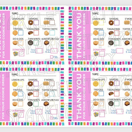 ABC Girl Scout Cookie Order Thank You Printable Smart Cookies - Etsy