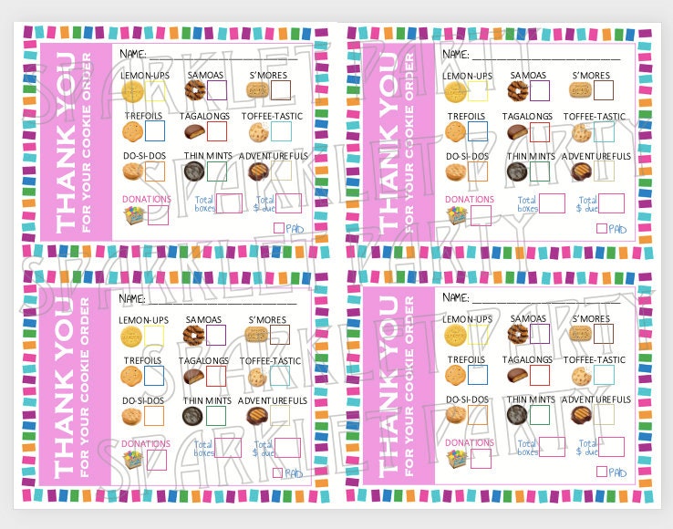 LBB Girl Scout Cookie Order Thank You Printable Little Brownie | Etsy