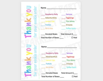 LBB Girl Scout Cookie Order Thank You Printable Little Brownie - Etsy
