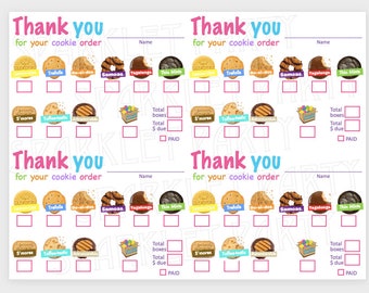LBB Girl Scout Cookie Order Form Thank You Printable Little | Etsy