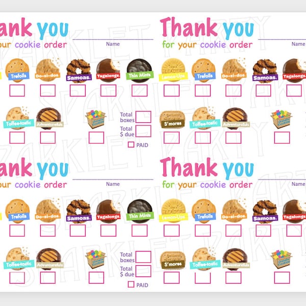 Girl Scout Cookie Order Form Little Brownie Baker 2022 - Etsy
