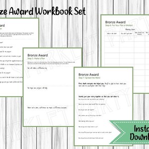 Girl Scout Junior Bronze Award Notebook Planner Worksheets Tool Kit ...