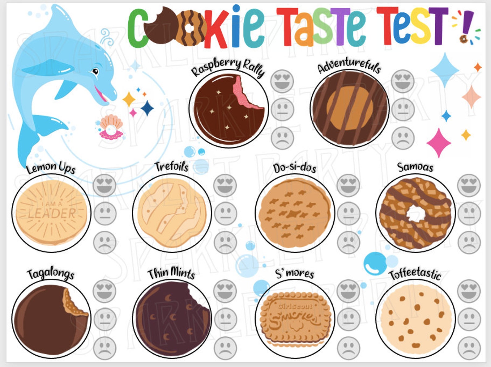 LBB Girl Scout Cookie Tasting Taste Test Testing Mat Sheet - Etsy