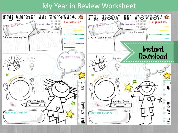 My Year in Review Worksheet Printable Sheet End of School - Etsy UK