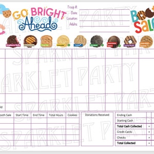ABC Girl Scout Cookie Booth Tally Cookies Count Sheet - Etsy