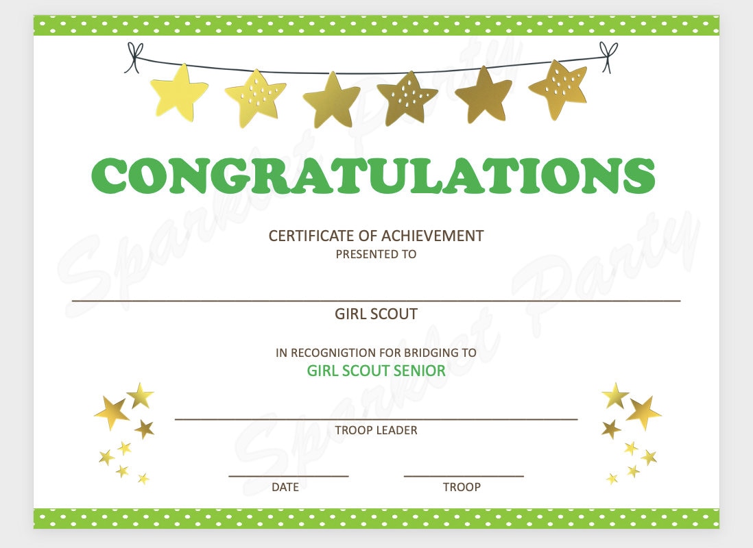 Girl Scout Certificate Templates