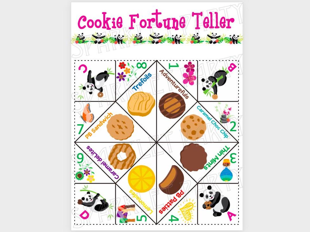 ABC Girl Scout Cookie Fortune Teller Cootie Catcher Game Printable ...